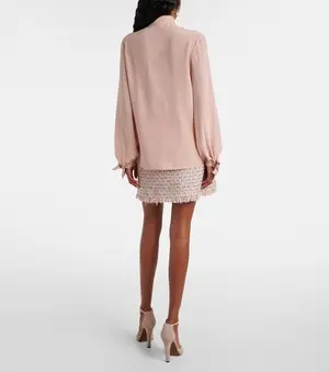 Valentino Garavani Bow-detail Silk Crêpe Shirt