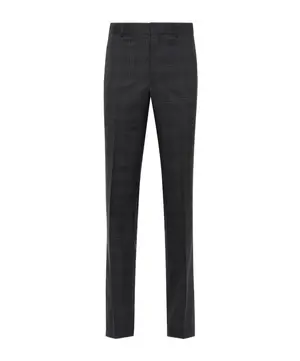 Comme Des Garçons Plaid Slim-fit Casual Pants - Black