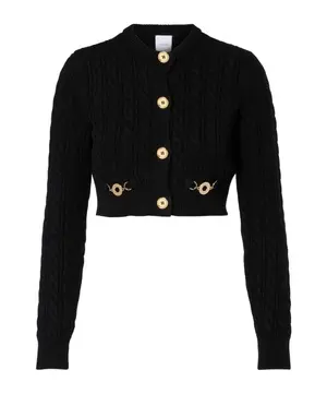 PATOU Chunky Knit Long-sleeved Sweater - Black