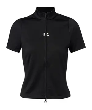 COURREGES Short Sleeve Top - Black