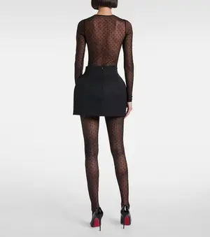 Wardrobe.NYC Polka Dot Sheer Mesh Bodysuit