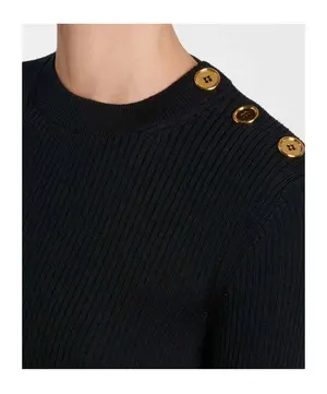 PATOU Ribbed-knit Ruffled Sweater