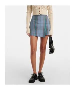 VIVIENNE WESTWOOD Cut Off Tartan Miniskirt