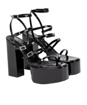 Paris Texas Jessica Leather Platform Sandals - Black