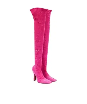 Vetements Velvet Over-the-knee Boots - Pink