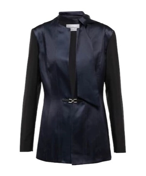 FERRAGAMO Tie-neck Satin Blazer
