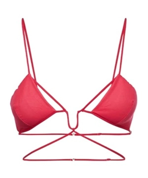 NENSI DOJAKA Tie-trimmed Gabardine Bra - Red