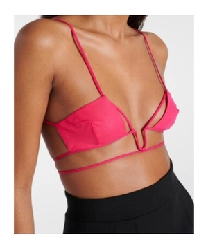 NENSI DOJAKA Tie-trimmed Gabardine Bra