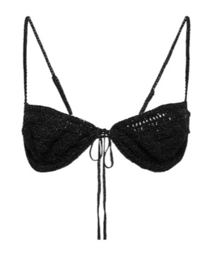 Magda Butrym Crocheted Cotton-blend Bra - Black