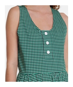 Plan C Checked Cotton Dress