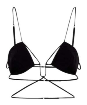 NENSI DOJAKA Tie-trimmed Gabardine Bra - Black