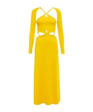 Christopher Esber Openwork Ribbed Knit Dress - Yellow
