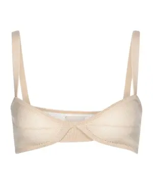 Khaite Eda Cashmere Bralette - Custard