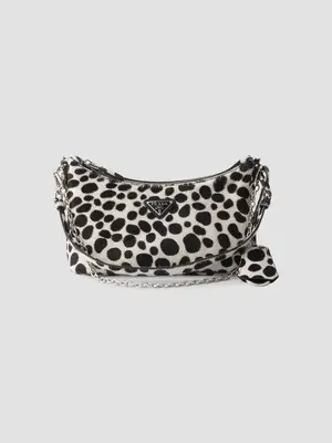 Prada Printed Calf Hair Mini Shoulder Bag - White Multi