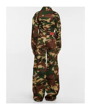 Alessandra Rich Camouflage Cotton Cargo Pants
