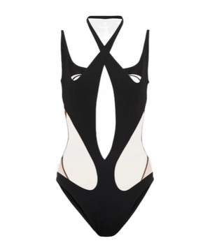 MUGLER Cutout Bodysuit - Black