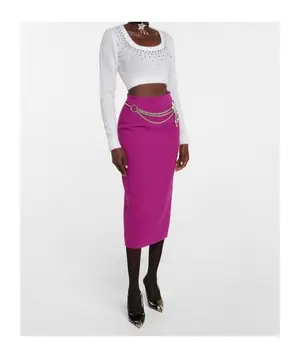 Alessandra Rich Crystal-embellished Knit Crop Top