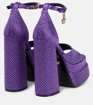 Versace Medusa Aevitas Embellished Platform Sandals