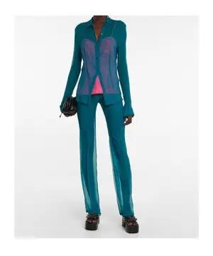 Dries Van Noten High-waisted Silk Straight-leg Pants
