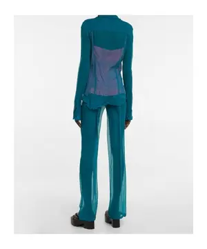 Dries Van Noten High-waisted Silk Straight-leg Pants