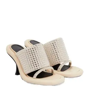 J.W.ANDERSON Bumper Tube Embellished Leather Sandals - Beige
