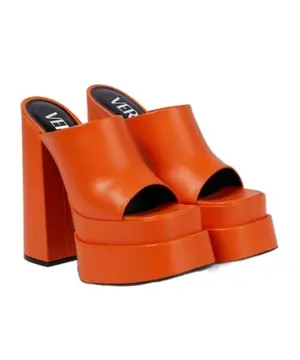 Versace Leather Platform Sandals