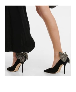 JIMMY CHOO Love 100 Embellished Suede Pumps