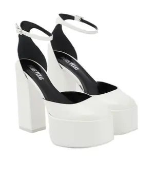 Paris Texas Dalilah Platform Leather Pumps - White