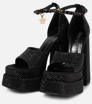 Versace Medusa Aevitas Embellished Platform Sandals