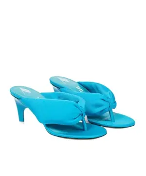 Attico Rem Satin Thong Sandals - Blue