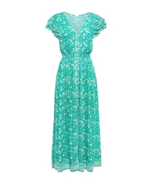 Poupette St Barth Della Floral Midi Dress - Green