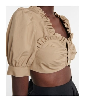 Comme Des Garçons Gathered Cotton Crop Top