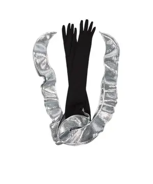 David Koma Long Sequined Gloves - Gray