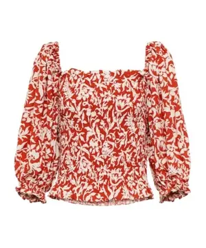 POLO RALPH LAUREN Floral Shirred Crêpe Top