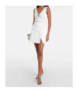 SELF-PORTRAIT Embellished Crêpe Minidress