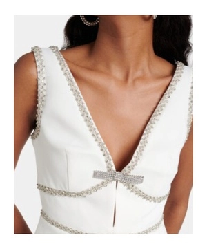 SELF-PORTRAIT Embellished Crêpe Minidress