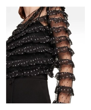 Red Valentino Point D'esprit Tulle And Georgette Blouse