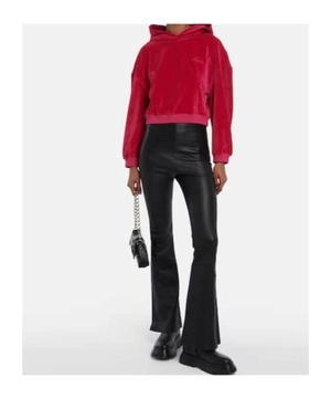 Amiri Cropped Velour Hoodie