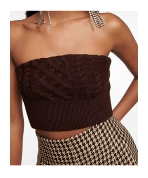 EMILIA WICKSTEAD Bimba Cable-knit Wool Bustier