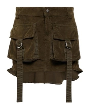 Blumarine Velvet Cargo Miniskirt