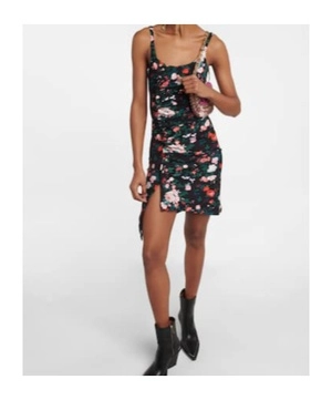 Rabanne Floral Ruched Jersey Minidress