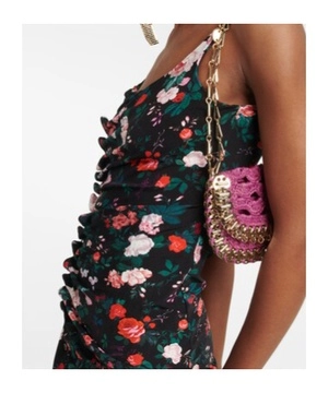 Rabanne Floral Ruched Jersey Minidress