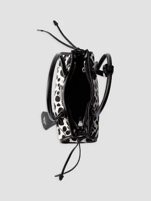 Prada Bonnie Small Printed Calf Hair And Leather Top Handle Bag - White