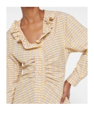 Isabel Marant Étoile Coral Checked Cotton And Silk Minidress