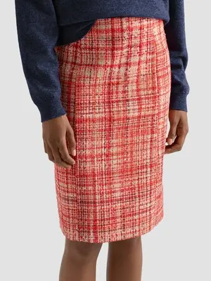 Prada Tweed Midi Skirt