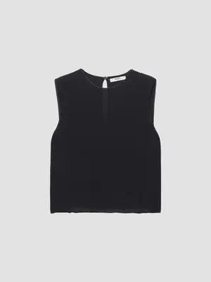 Prada Sleeveless Triple Silk Chiffon Top - Black