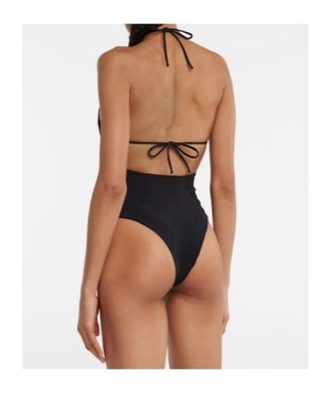 NENSI DOJAKA Cutout Ruched Halterneck Swimsuit