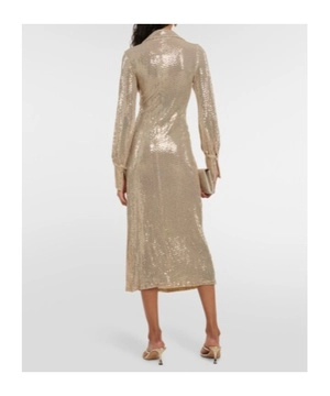 Dodo Bar Or Joelle Sequined Gathered Midi Dress