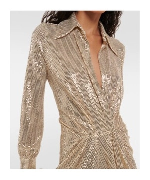 Dodo Bar Or Joelle Sequined Gathered Midi Dress