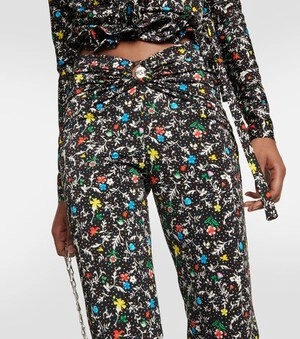 Rabanne Printed High-rise Crêpe Pants